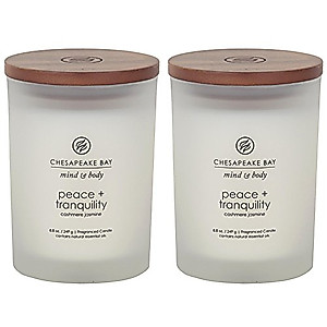 Chesapeake Bay Candle PT31902-2 Scented Candles, Peace + Tranquility (Cashmere Jasmine), Medium (2-Pack)