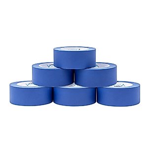 6 Pack 1.88 Inch Blue Painters Tape, Medium Adhesive That Sticks Well but Leaves No Residue Behind, 60 Yards Length, 6 Rolls, 360 Total Yards