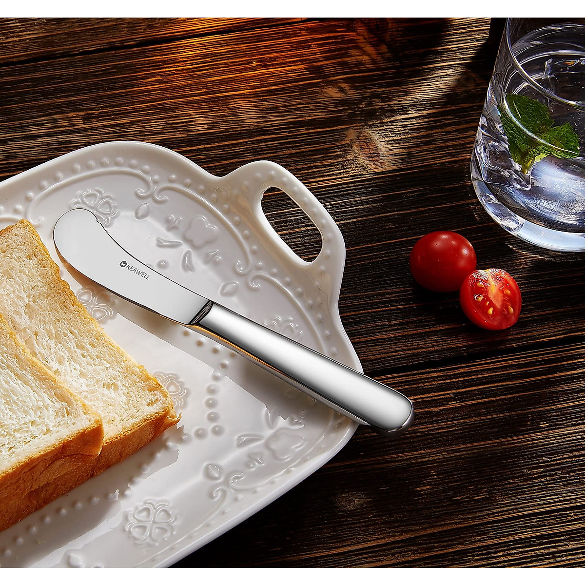 KEAWELL Premium 4-Piece 6.7" Louise Butter Knives, Stainless Steel, Dishwasher Safe