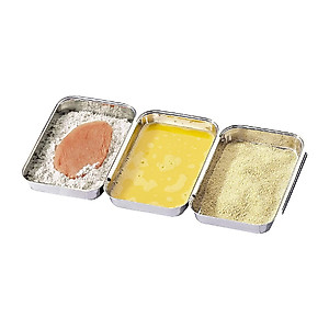 Küchenprofi Stainless Steel Breading Set, No Mess Linking, Overlapping Breading Trays, Set of 3