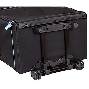 ArtBin 6922SP Tote Express Rolling Portable Art Craft & Sewing Storage Organizer Bag with Wheels-Fits Sewing Machine, 0, Black/Aqua