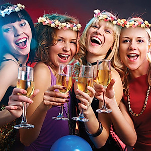 Novelty Place 4Pcs Light Up Flower Crown Headbands - LED Floral Wreath Crown LED Hair Accessories for Girls, Women Wedding, Birthday, Festival Party