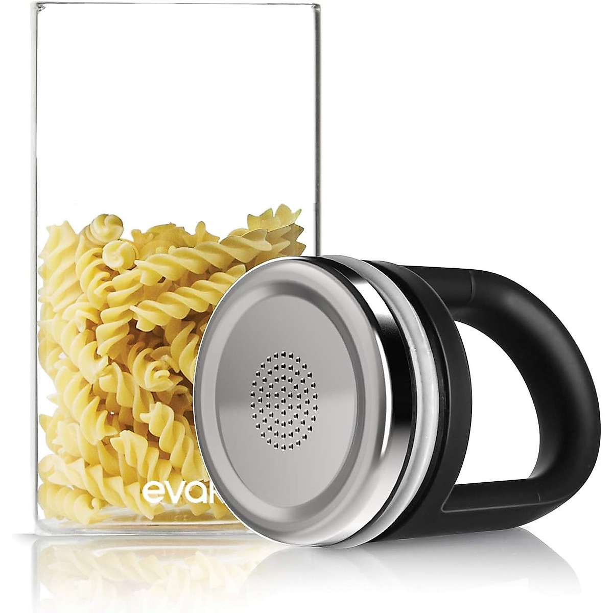 Prepara Evak Classic Glass Food Storage, 24 Ounce, Black