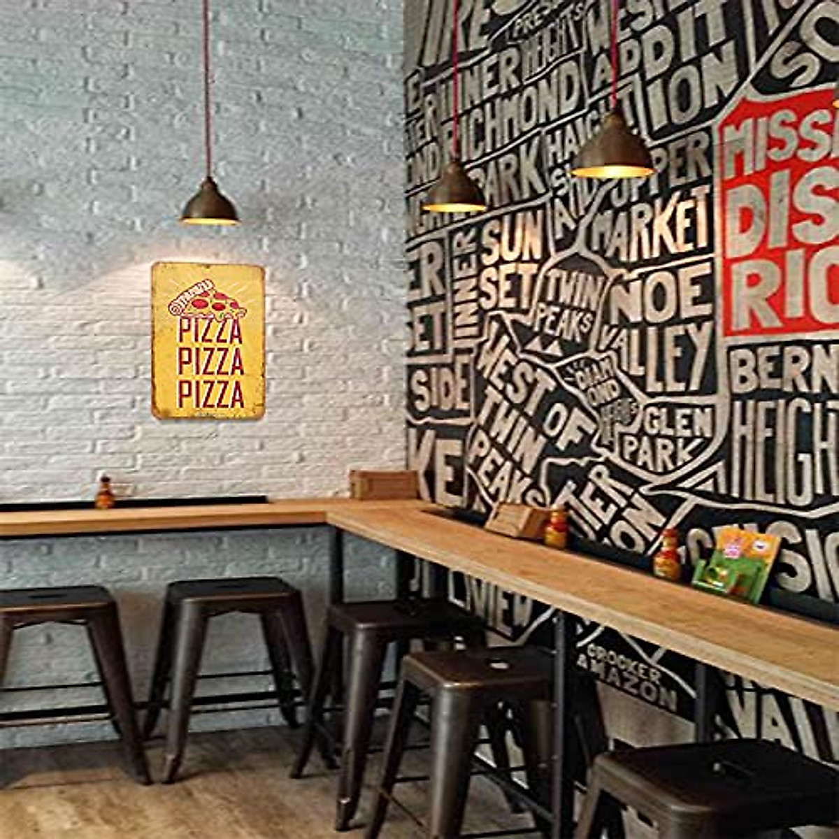 Pizza Pizza Pizza Metal Sign Vintage Poster Creative Home Wall Decor Garden Bar Cafe Club 8" x 12"