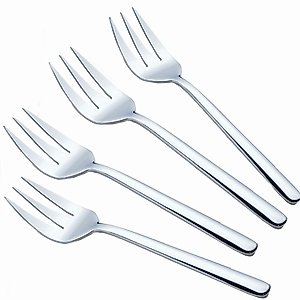 Enwinner Serving Platters Forks Stainless Steel Buffet 9 inch Utensils Cake Butter Pastry Servers (4 pcs serving forks)