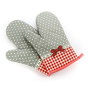 TFENG Cotton Oven Gloves Kitchen Baking Mitts Bow