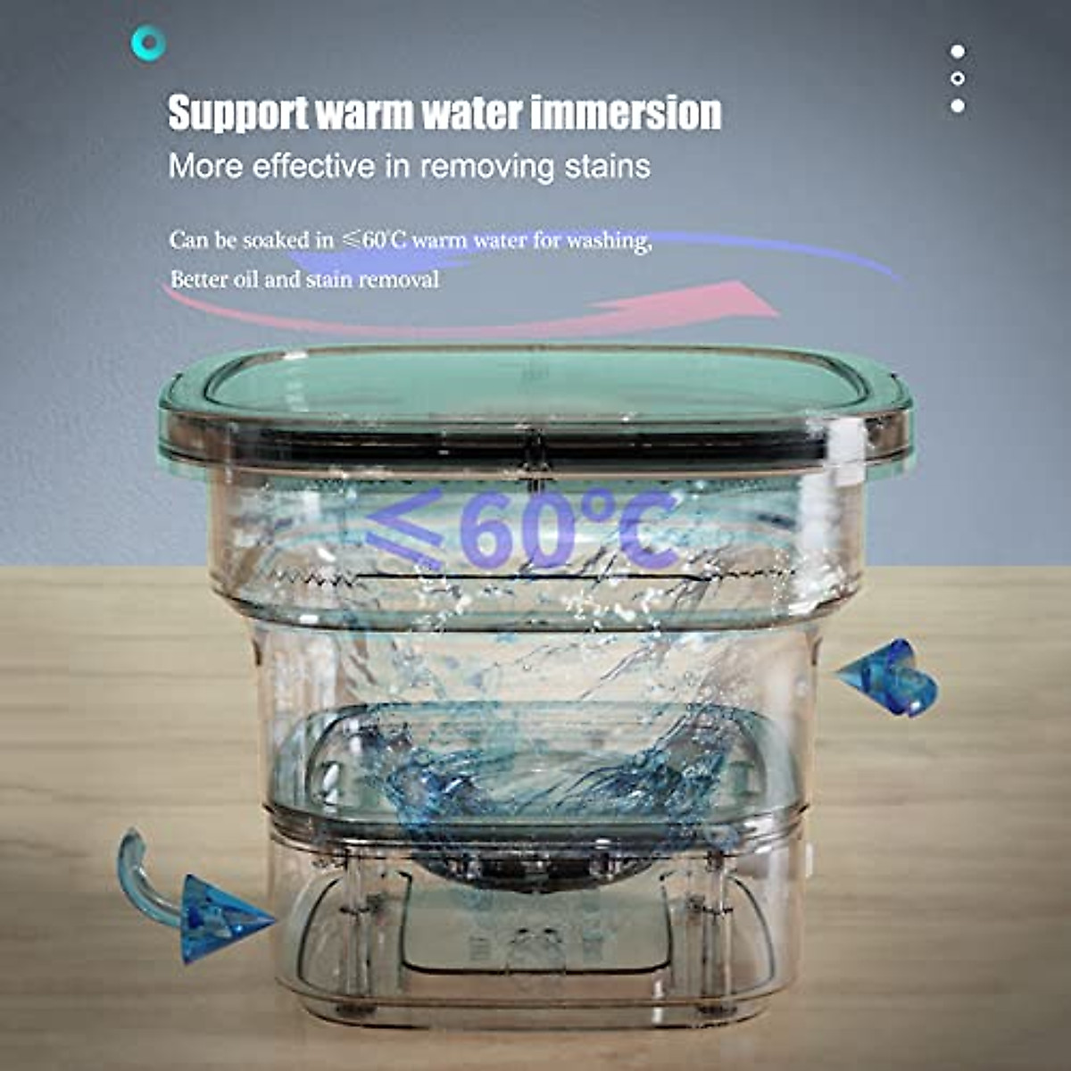 KUKIXO 4.5L Mini Apartment Washing Machine, Portable Washer and Dryer Combo,Blue Ray Sterilization Lavadora Small Foldable Laundry Machine with Drain Basket,for Socks Underwear Bucket Home Washer