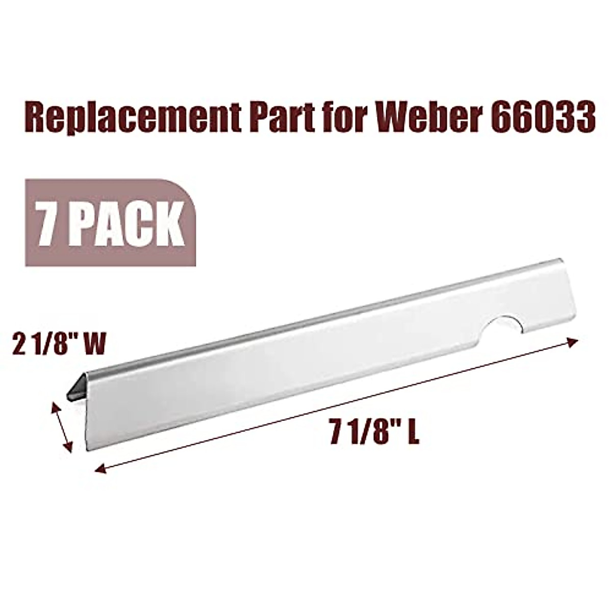 Outspark 66033 Grill Flavorizer Bars for Weber Genesis II E-410/LX E-440 S-440 Series Gas Grills,Replacement Parts for Weber Genesis II 400 Series,66796 66030 Flavor Bars(7 Pack Stainless Steel)
