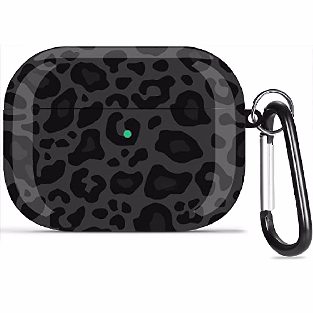 Olytop for Airpods Pro Case Leopard, Cute Air pods Pro Protective Case Cover Printed Hard Skin Women Girl for Apple Airpod Pro Charging Case with Keychain AirPods Pro 2019 Set - Black/Grey Leopard