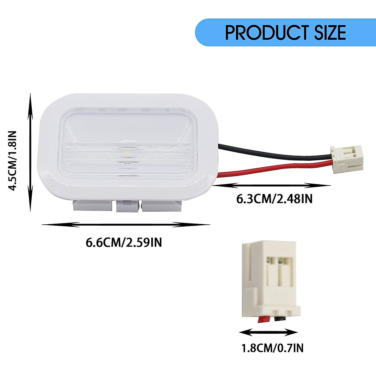 Delixike Refrigerator W10843353 (W11205083, W10695459) 1 LED Module for Whirlpool