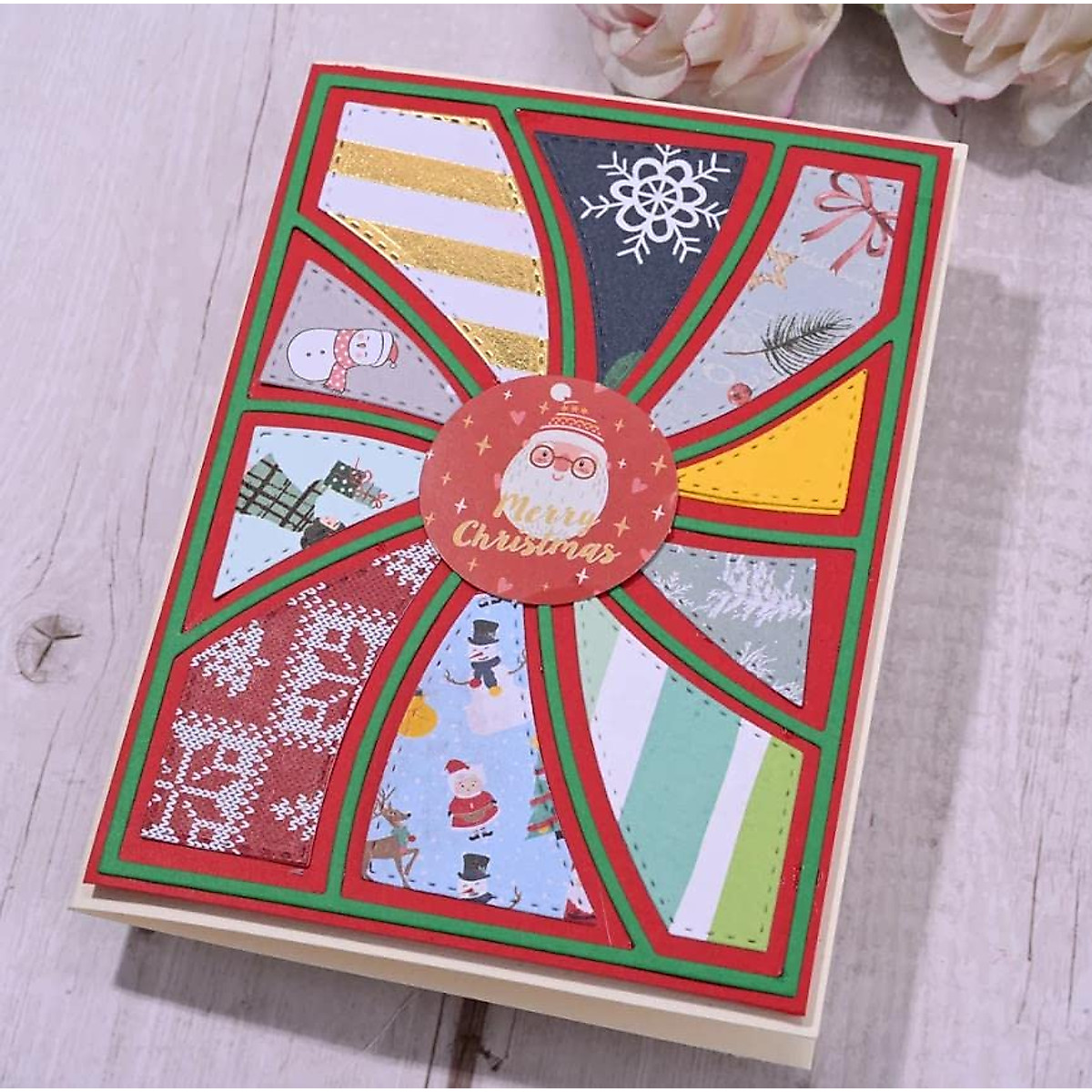 Rectangle Grid Frame Cutting Die Cuts, DIY Crafts Template Stitched Whirl Rectangle Frame Scrapbook Cards Cutting Dies Cut Stencils for DIY Embossing Card Making Decorative Paper Dies Scrapbooking