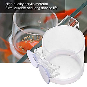 Fish Tank Suction Cup Feeder Acrylic Transparent Fish Ring Food Feeder Clear Fish Feeding Ring with Anti-Collision Strip for Aquarium Fish Tank