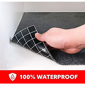 GridMat® Premium Thick Under The Sink Mat Cabinet Liner, Precision Custom Fit With Exclusive GridMat® Cutting System, Waterproof, Ultimate Absorption, Kitchen/Bathroom/Laundry (Charcoal, 24x34 Inches)
