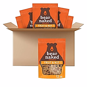 Bear Naked Granola Cereal, Breakfast Snacks, Fruit and Nut (6 Bags)