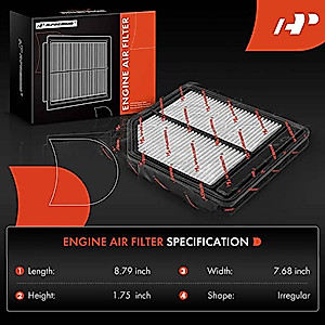 A-Premium Engine Air Filter Compatible with Honda Civic 2006 2007 2008 2009 2010 2011, L4 1.8L, Rigid Panel, Replace# 17220RNAA00