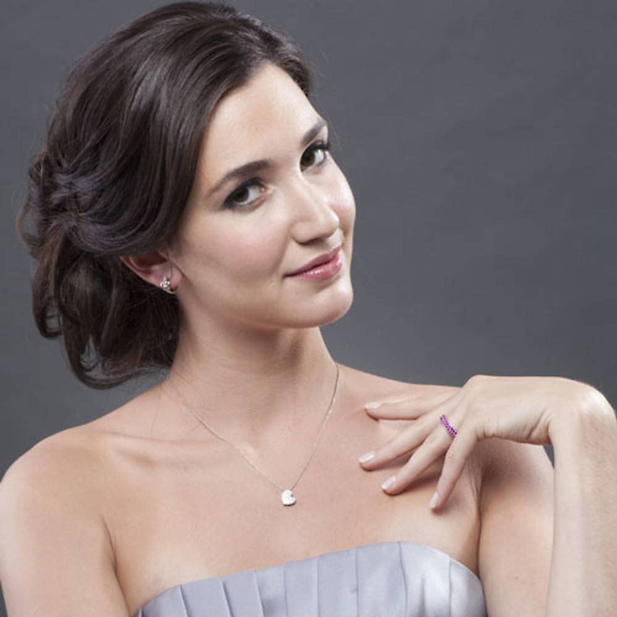 BERRICLE Sterling Silver Cubic Zirconia CZ Small Fashion Hoop Huggie Earrings for Women, Rhodium Plated 0.5"