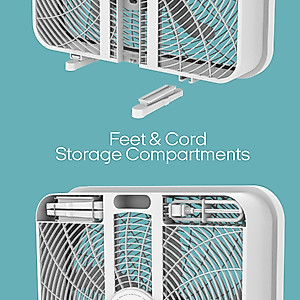 Aspen Box Fan 20 Inch with remote control Small Box Fans, Home Window Box Fans 3 Speed Quiet Most Powerful Window Fans for Home Bedroom Square Fan