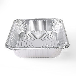 Glad Disposable Half Size Aluminum Steam Pans - 2 Count, 12.5 x 10.25 x 2.5 Inches, Foil Pans for Steaming