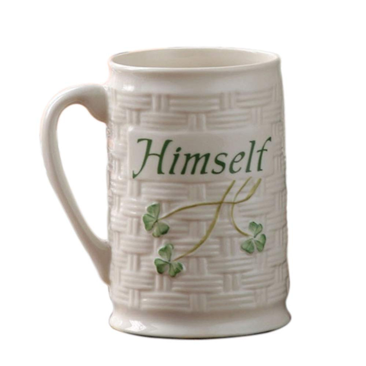 Belleek Porcelain Himself and Herself Mug Set, Medium, White