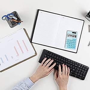 Mini Calculator, Pocket Calculator 8-Digit Solar Battery Office Calculator,Dual Power Desktop Calculators(Blue, Pink)