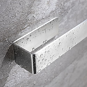 YIGII Hand Towel Holder, Self Adhesive Hand Towel Bar, Bathroom Towel Rack Stick on Wall, No Drilling Towel Hanger, Stainless Steel Brushed Silver