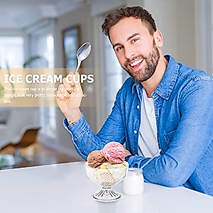 Beavorty 2pcs ice cream cup dessert cup container with lid footed trifle cups yogurt bowl Festival Cocktail Cup glass containers kids glasses Drinking Goblet child porridge cup plastic mini