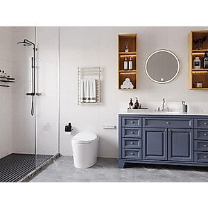 DeerValley Smart Toilet, One Piece Smart Toilet with Bidet Built in, Elongated Toilet with Auto Open & Close, Auto Flush, Warm Water Sprayer & Dryer, Heated Seat, Foot Kick Operation