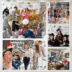 Money Confetti Cannon 12Pack Confetti Poppers Biodegradable 100 Dollar Bill Money Confetti 12inch Confetti Party Poppers for Party Celebration Opening Activities Birthday Graduation Business Signing