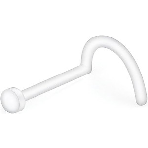 Ruifan 18G Clear Bioflex Screw Nose Ring Stud Retainer Body Jewelry Piercing Top Flat 2mm 2.5mm 3mm 20-30PCS