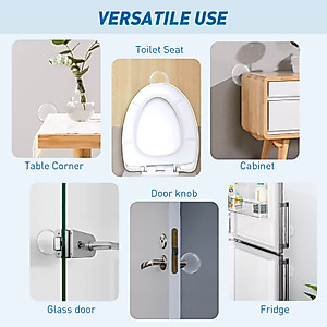 9PCS Door Stoppers Wall Protector, 2 Inch Round Clear Door Stops, Strong Self Adhesive Door Bumper Wall Guard, Washable and Reusable Stick on Door Stopper Silicone Wall Door Protector from Door Knob