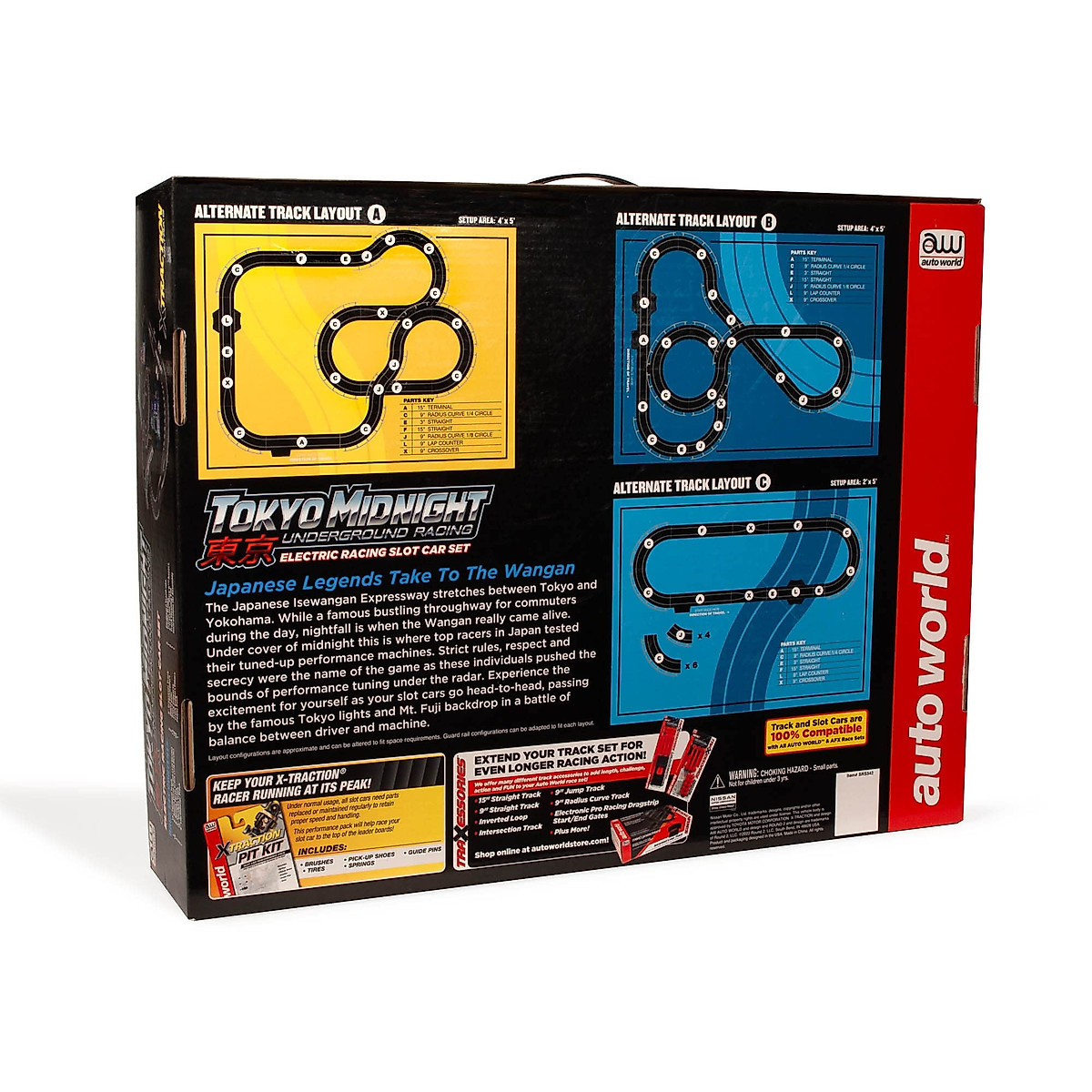 Auto World Tokyo Midnight Underground 16' Racing Slot Race Set