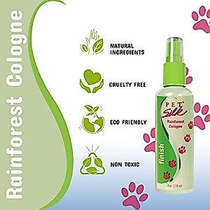 Pet Silk Rainforest Spray Cologne 11.6oz, Deodorizing Body Perfume & Condtioner, Clean/Fresh Light Florard Scent for Pet Grooming needs for Dogs, Cats and more!