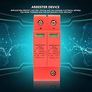 DC 1000V 2P House Protector 10-20KA Low-Voltage Arrester Device Flame Retardant Din Rail Protection Device for Lightning Protection