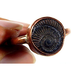 XUETZALCOATL Natural Shaligram Ring 1 pcs