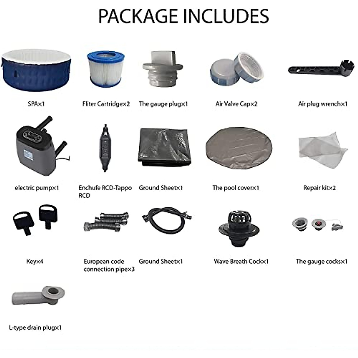 #WEJOY Inflatable Hot Tub 76 x 76 x 27 in Air Jet Spa 5 Person Outdoor Round Heated Hot Tub Spa with 120 Bubble Jets