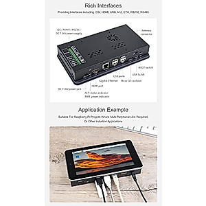 Waveshare 7inch Touch Screen All-in-One Kit Designed for Raspberry Pi CM4 with 5MP Camera Aluminum Case Includes CSI, HDMI, USB, M.2, ETH, RS232, RS485 Interfaces