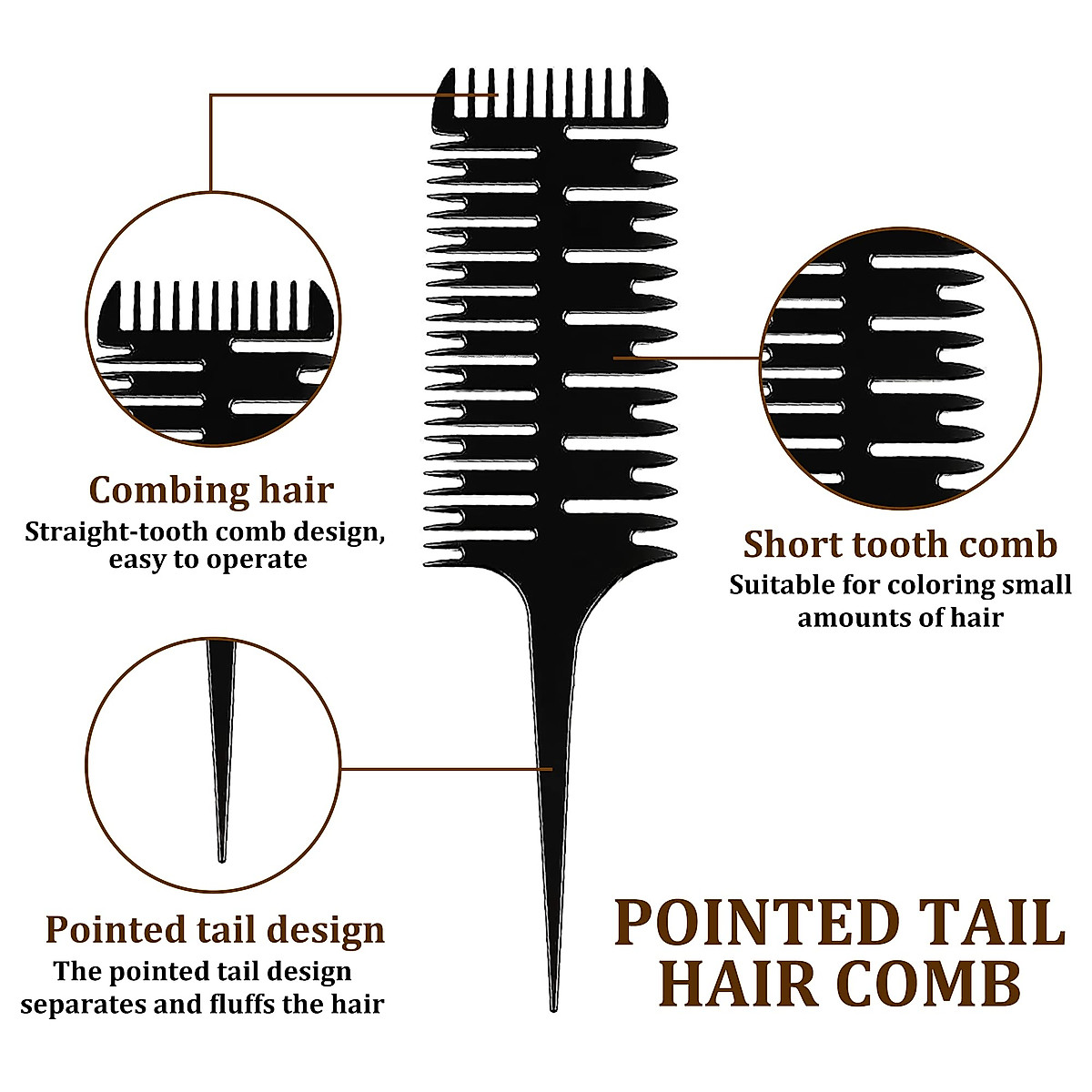 1st Choice Professional Hair Combs for Women Styling Hair Combs Plastic Weaving Combs for Highlighting,3-Way Weaving & Sectioning Foiling Comb for Hair Coloring, Highlighting, Balayage