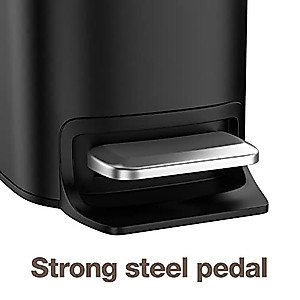 BETHEBEST 6 Liter/1.6 Gallon Bathroom Trash Can with Soft Close Lid, Small Step Trash Can with Removeble Wastebasket,Stainless Steel Garbage Can for Bathroom,Bedroom,Office (Black)