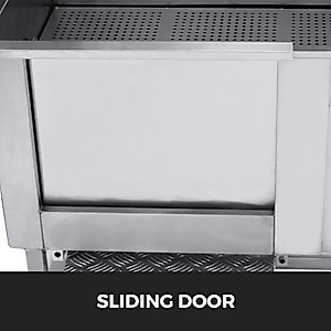 VEVOR 62 inch Professional Dog Grooming Tub Stainless Steel Pet Bathing Tub Large Dog Wash Tub with Faucet Walk-in Ramp Accessories Dog Washing Station Pet Bath Tub