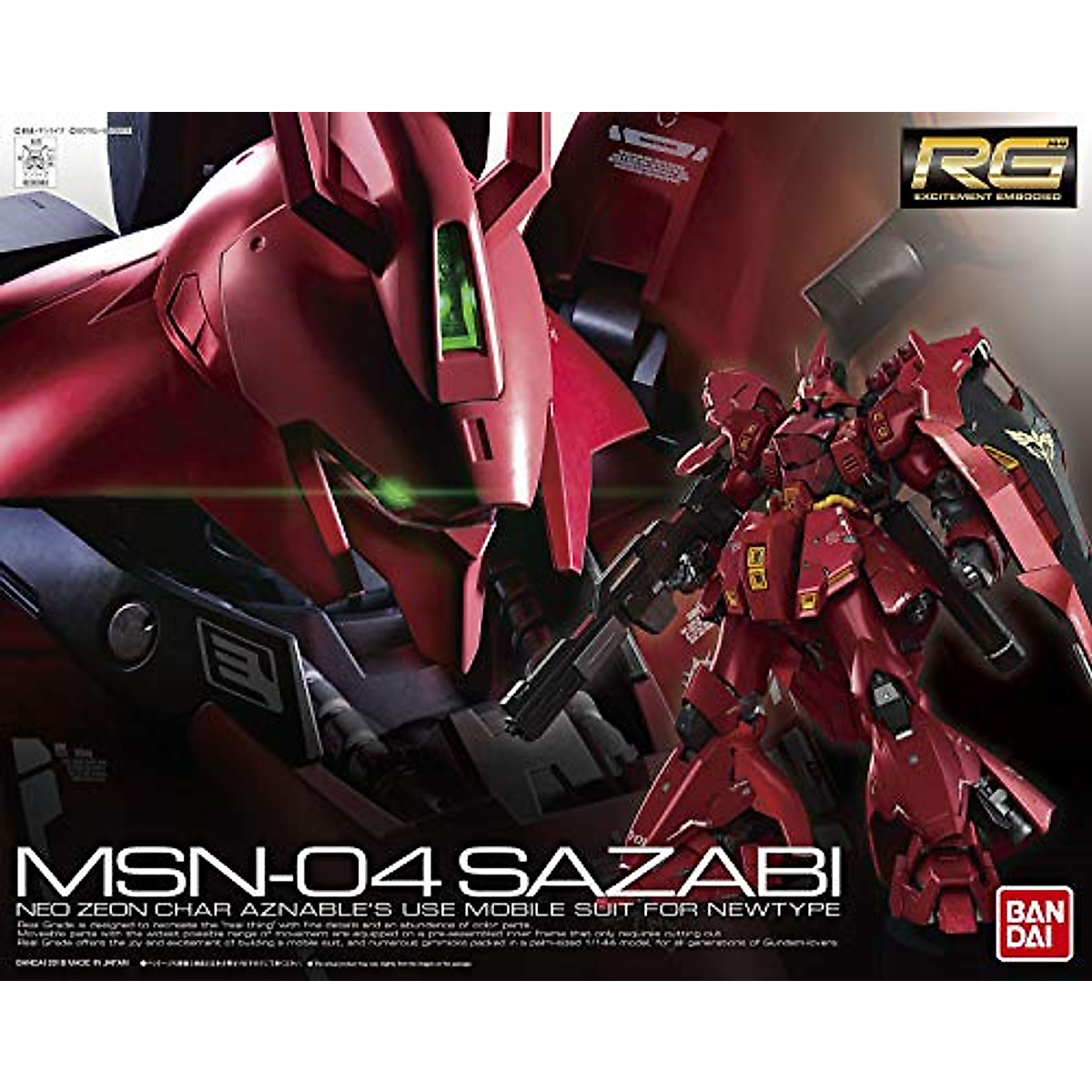 BANDAI NAMCO Entertainment Mobile Suit Gundam Char's Counterattack RG 1/144 Sazabi Plastic Model Kit, Large