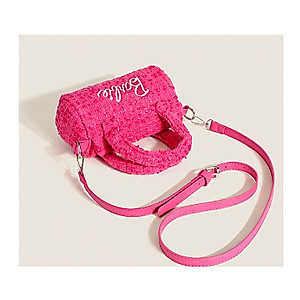 Pink Doll Party Favor Crossbody HandBag Barrel Shape for Girl Women Birthday Bachelorette Valentine Cute Princess Chic