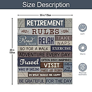 Basiole Retirement Gifts for Men, Best Retirement Gifts for Women, Funny Retirement Blanket, Retired Gifts for Men, Farewell Gifts for Coworkers, Gift Retirement Ideas Throw Blankets 50"X60"