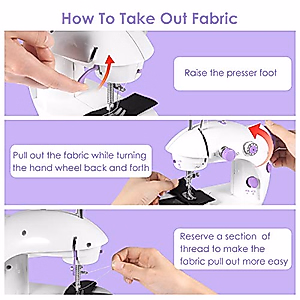 Portable Sewing Machine with Extension Table and Light,Mini Sewing Machine with Upgraded,Two Threads Double Speed Double Switches,Electric Sewing Machine Easy to Use for Kids,Beginners and DIY