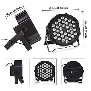 Kebert Par Lights, 36 Led DJ Stage Lights with Remote Control and DMX, 1W RGB Sound Activated Stage Lights, 9 Modes Par Led Flood Lights for Wedding Bar Party DJ Show -8 Pack