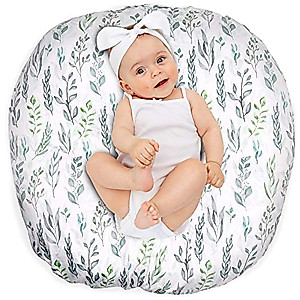 Newborn Lounger Cover Removable Cover Ultra Soft Comfortable Lounger Slipcover Removable Cover for Infant Lounger Pillow (Leaf)