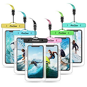 ProCase Waterproof Pouch Cellphone Dry Bag Underwater Case for iPhone 11 Pro Max Xs Max XR X 8 7 Galaxy up to 6.8", Waterproof Phone Case for Beach Swimming Snorkeling Water Park -6 Pack