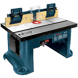 BOSCH RA1181 Benchtop Router Table 27 in. x 18 in. Aluminum Top with 2-1/2 in. Vacuum Hose Port