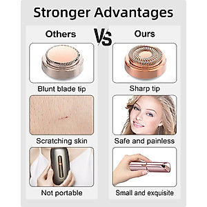 nvxigac Facial Hair Removal for Women, Painless Womens Facial Hair Remover with 2 Replacement Heads, Lipstick-Sized, USB Rechargeable, Facial Hair Remover for Upper Lip,Chin,Peach Fuzz,Mustache (Pink)