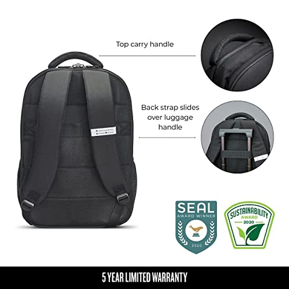 Solo Re:Define Laptop Backpack, Black, 15.6"