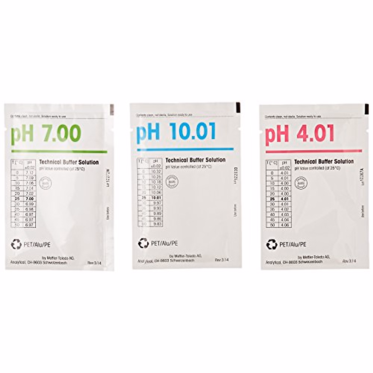 Mettler-Toledo 51302080 Rainbow II Buffer (3 Packs of 10 x 20 ml Sachets)